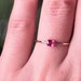 Dainty Oval Ruby Engagement Ring Minimalist Small Ruby Ring Simple Ruby Ring Genuine July ...