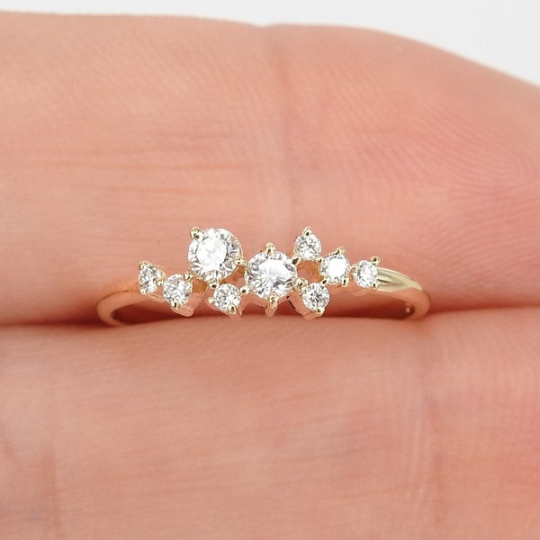 Diamond Cluster Ring - Etsy