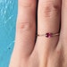 Dainty Oval Ruby Engagement Ring Minimalist Small Ruby Ring Simple Ruby ...