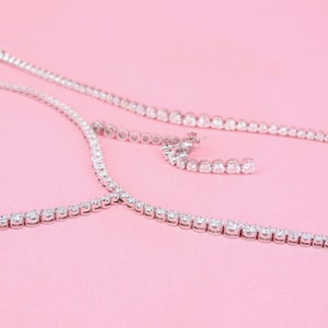 Graduated Floating Diamond Tennis Necklace - 6.20 Ct - Etsy