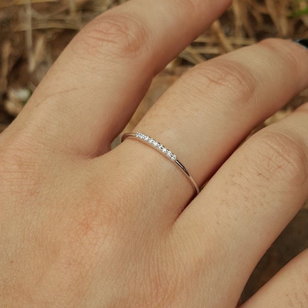 Thin Diamond Band - Etsy