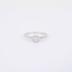 Halo Diamond Engagement Ring - Art Deco Diamond Ring - April Birthstone ...