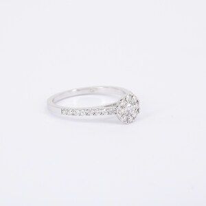 Halo Diamond Engagement Ring - Art Deco Diamond Ring - April Birthstone ...