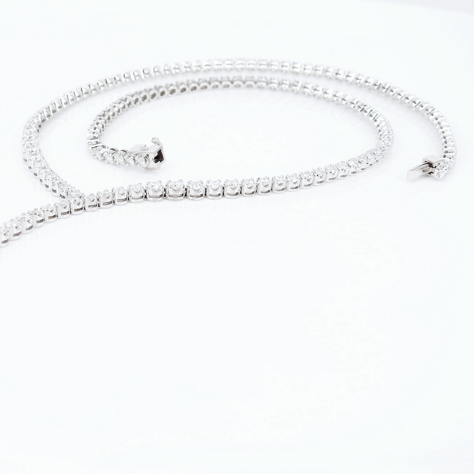 Graduated Floating Diamond Tennis Necklace - 6.20 Ct - Etsy