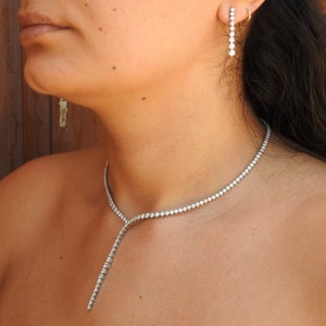 Graduated Floating Diamond Tennis Necklace - 6.20 Ct - Etsy
