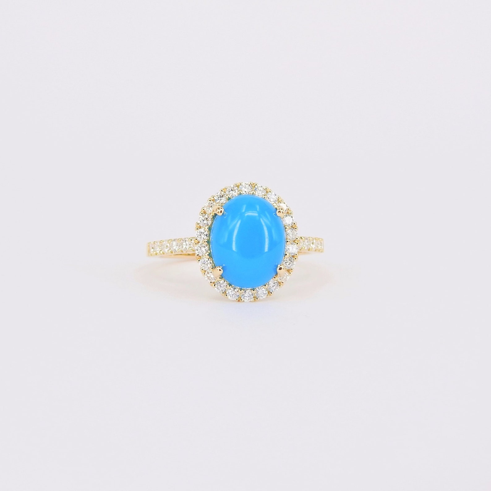 Sleeping Beauty Turquoise Engagement Ring – Genuine Large Oval ...