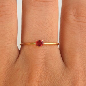 Dainty Oval Ruby Engagement Ring – Minimalist Small Ruby Ring – Simple ...