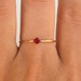 Dainty Oval Ruby Engagement Ring Minimalist Small Ruby Ring Simple Ruby ...