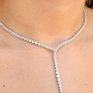 Graduated Floating Diamond Tennis Necklace - 6.20 Ct - Etsy