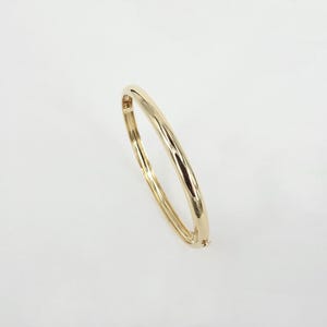 Simple Dome Solid 18k Gold Bangle – Minimalist Wedding Stacking ...