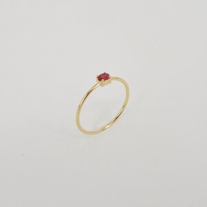 Dainty Oval Ruby Engagement Ring – Minimalist Small Ruby Ring – Simple ...