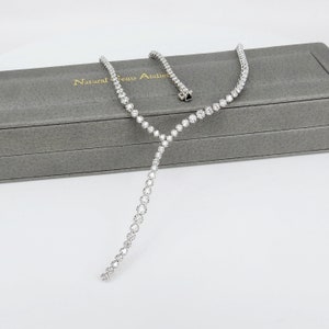 Graduated Floating Diamond Tennis Necklace - 6.20 Ct - Etsy