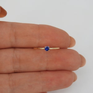 Minimalist Dainty Blue Sapphire Engagement Ring - Etsy
