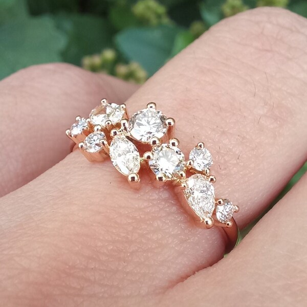 Genuine Diamond Ring - Etsy