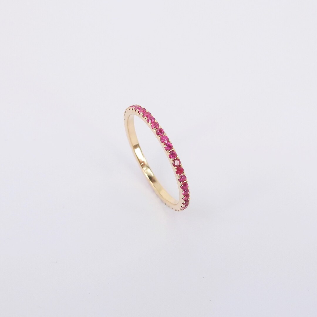 Dainty Ruby Full Eternity Ring Minimalist Ruby Ring Simple - Etsy