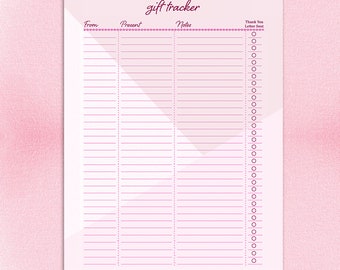 Printable gift list | Etsy