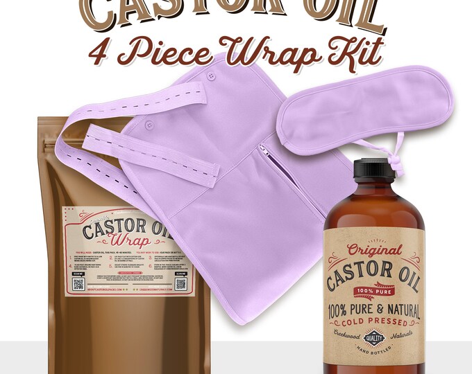 Castor Oil Pack- 4 Piece Wrap Kit With Castor Oil - Etsy