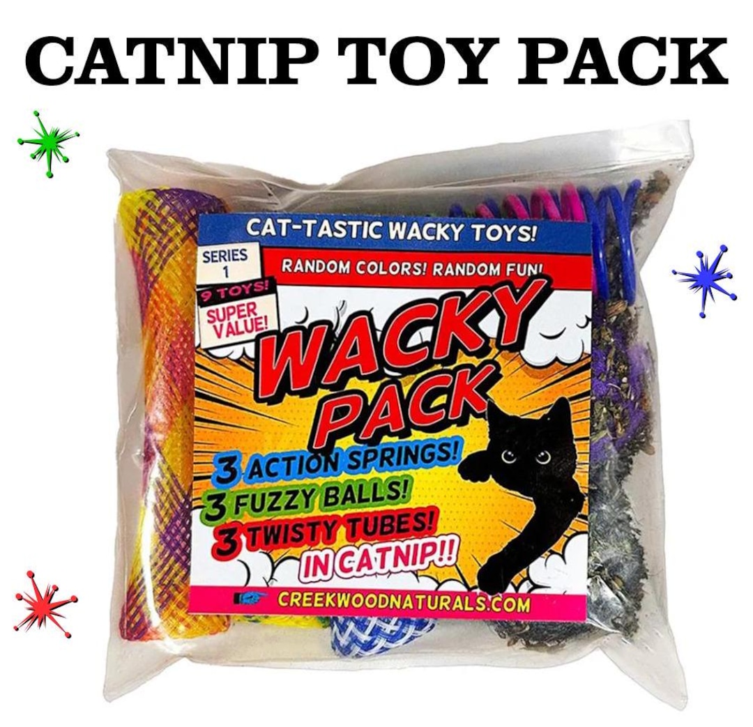 Cat Toys Wacky Pack: Catnip Felt Balls, Springs, Tubes - Etsy
