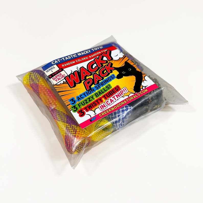 Cat Toys Wacky Pack: Catnip Felt Balls, Springs, Tubes - Etsy