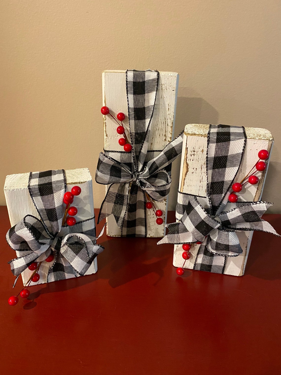 Rustic Christmas Present Blocks - Etsy