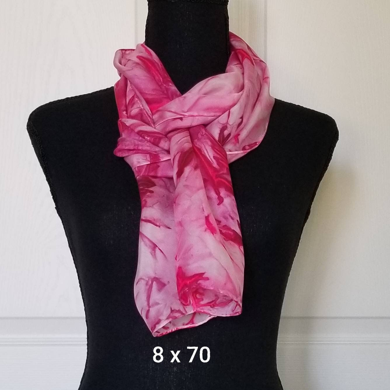 Breast Cancer Awareness Silk Scarf, Shades of Pink Handmade Silk Scarf ...