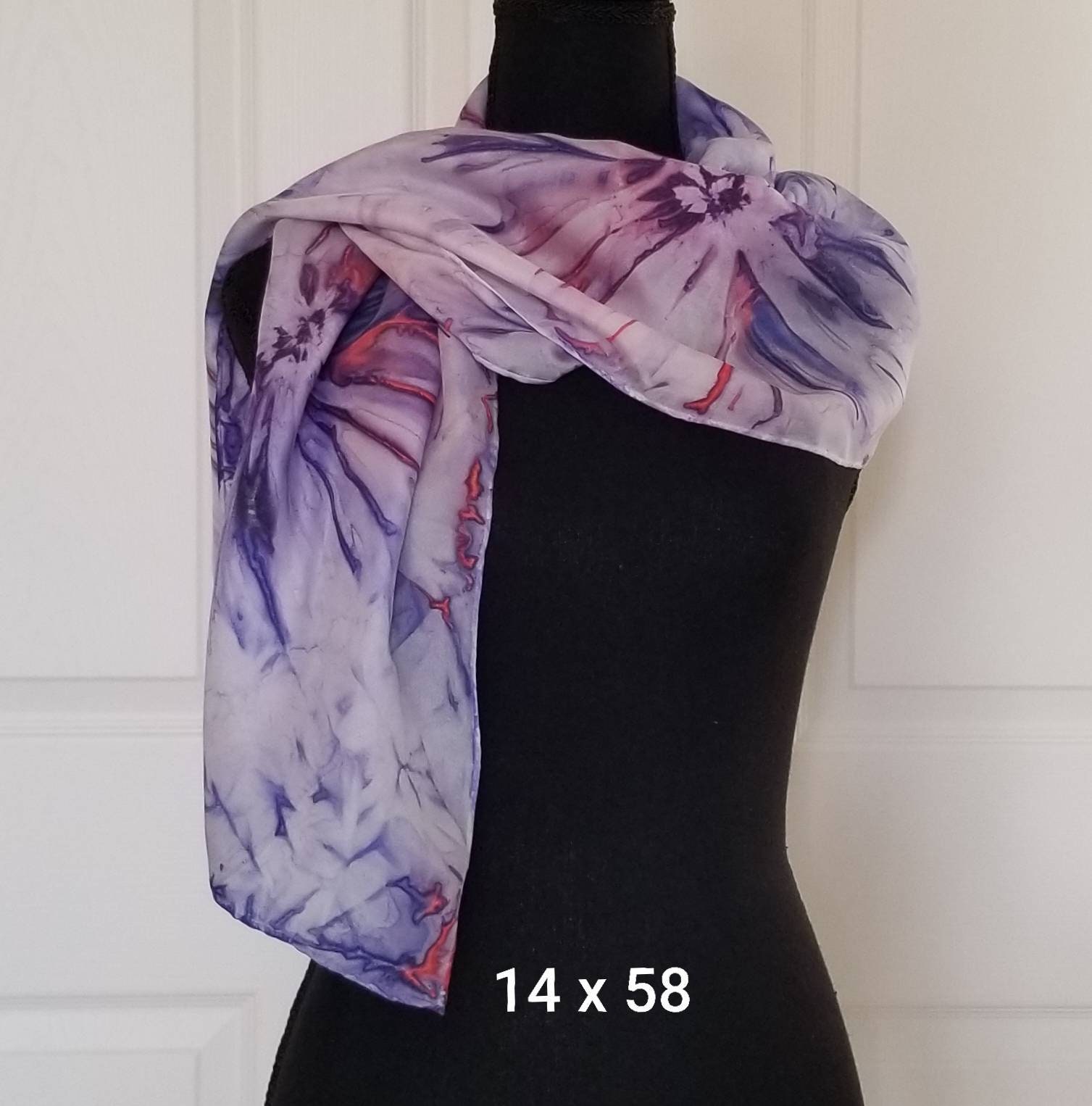 Periwinkle, Salmon, Midnight Blue, Violet and Orchid Handmade Silk ...