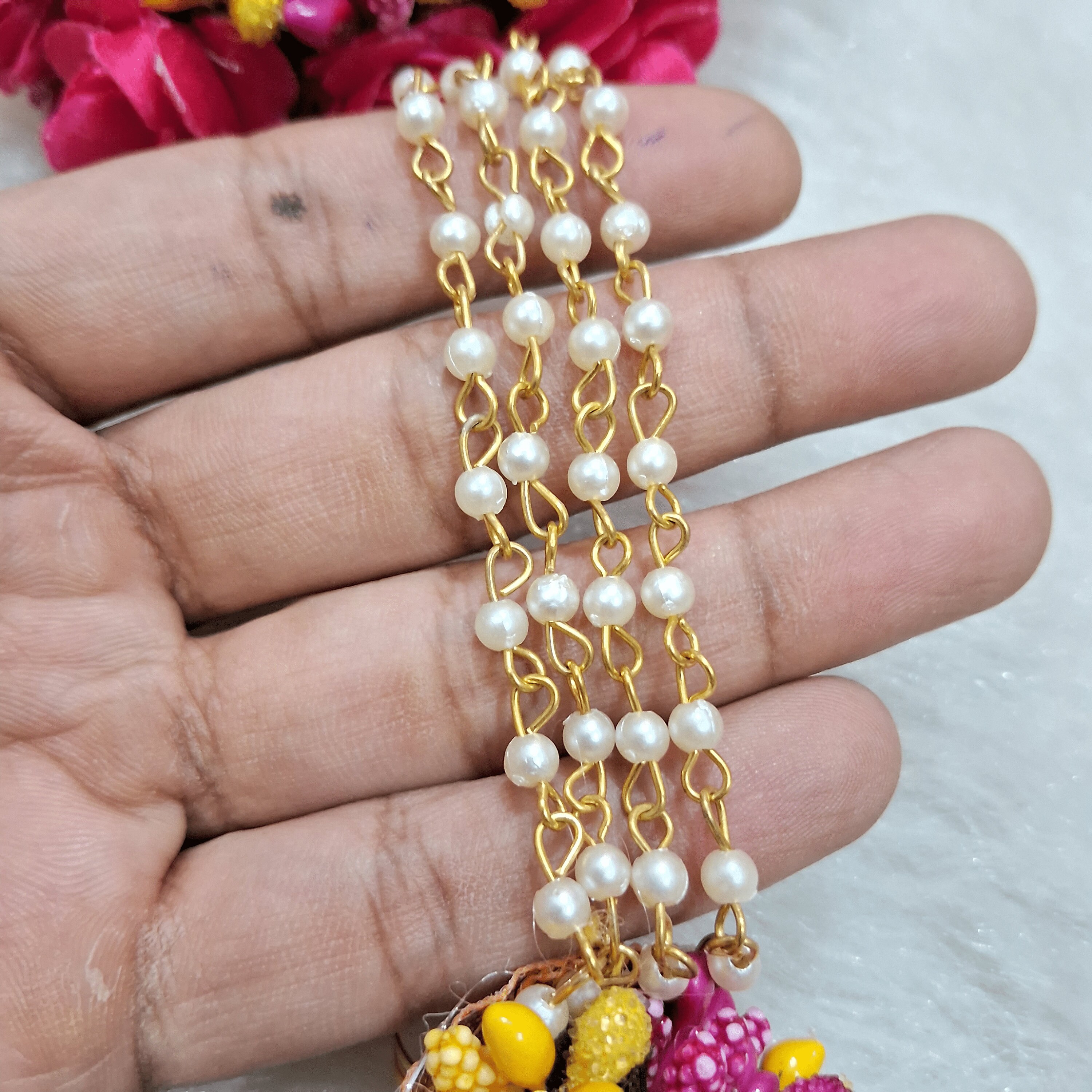 Floral Pink and Yellow Jewelry Set for Brides and Bridesmaid Handmade ...