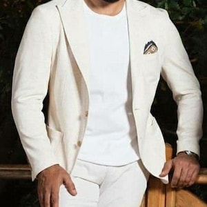 Lenin Suit for Men/boys Jodhpuri Coat Pant White Beach Prom Summer ...