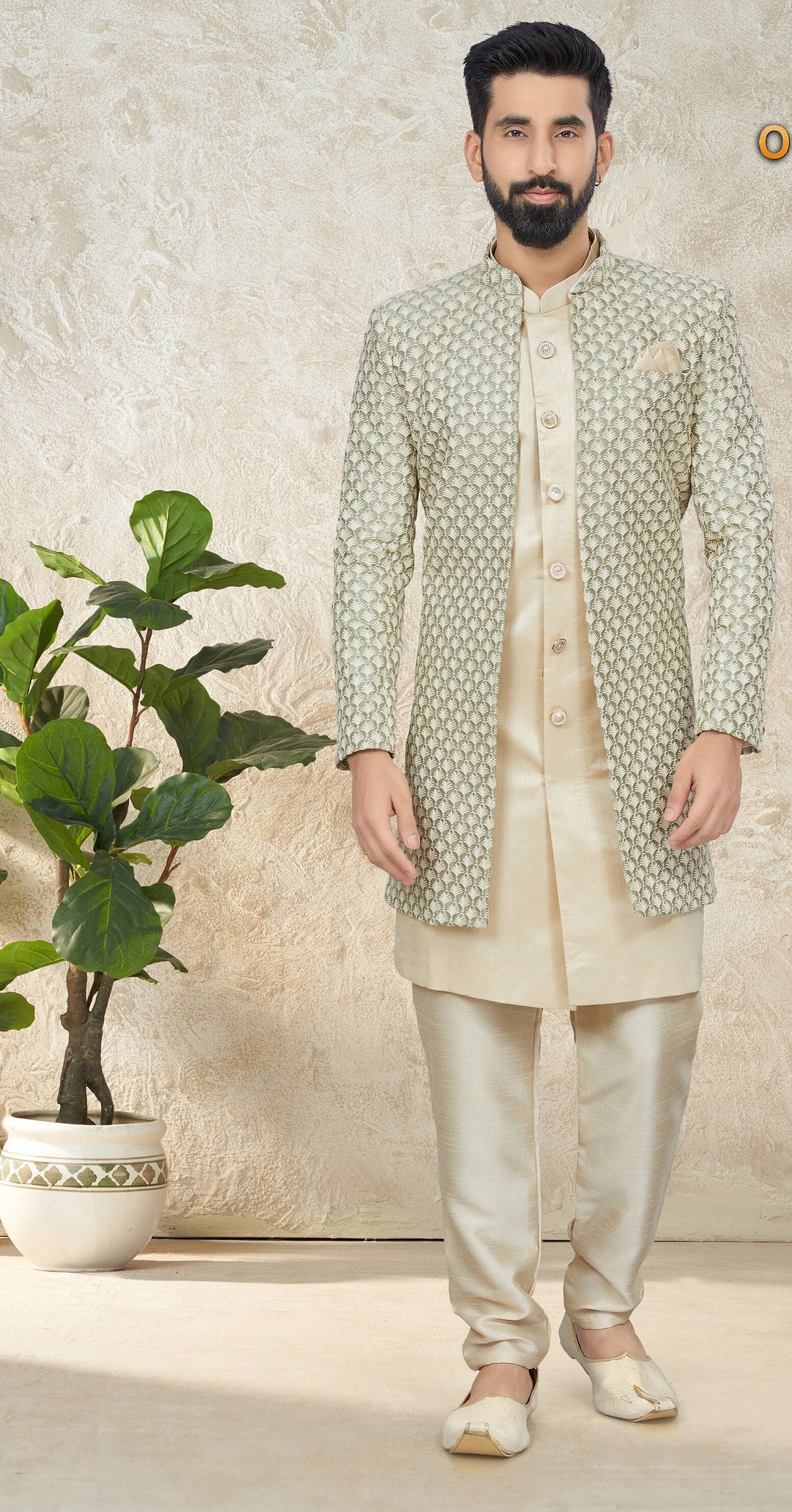 Coat Kurta Pajama Stylish Latest Pattern Long Coat and Kurta Pajama for ...