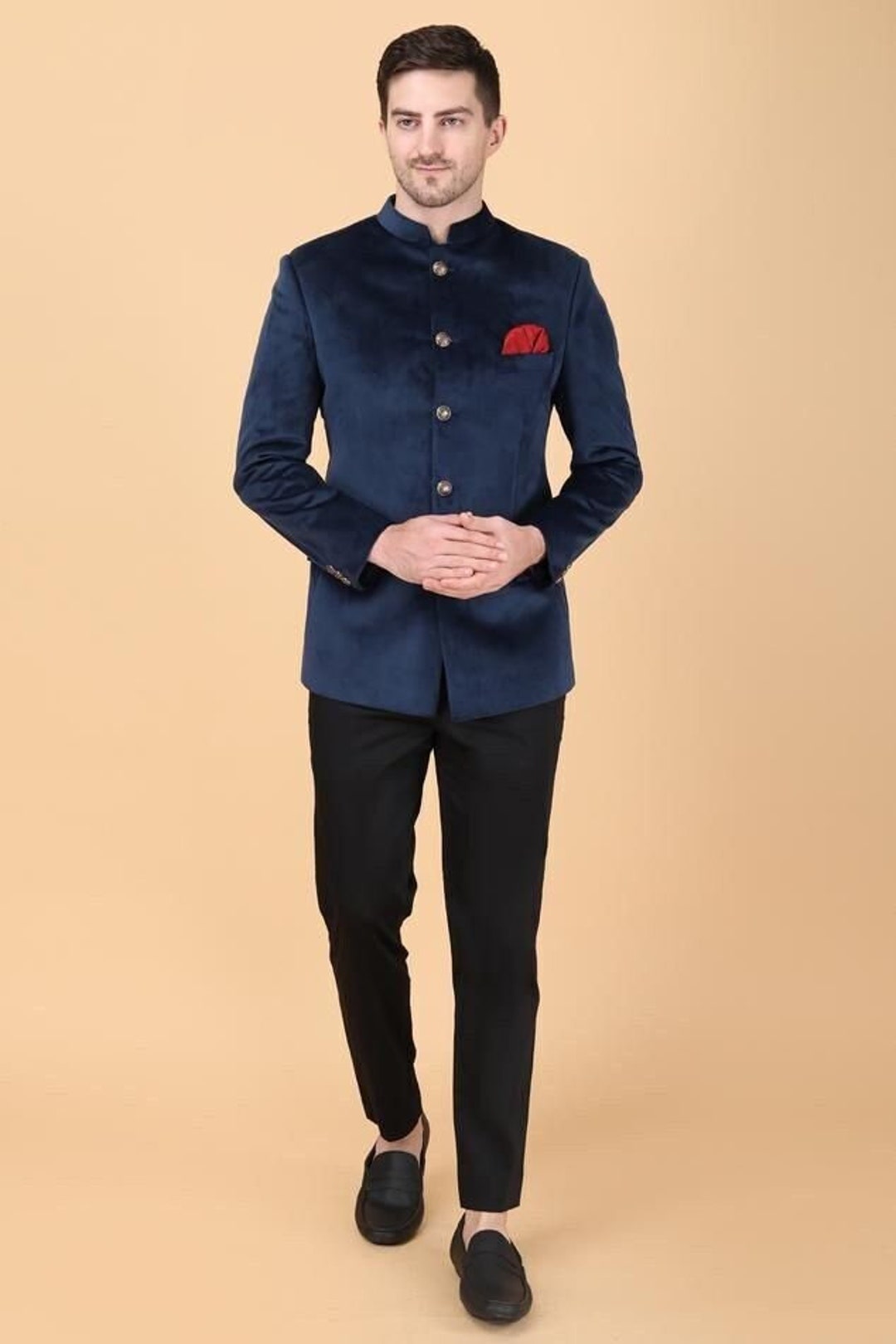 Jodhpuri Suit Dress Bhandhgala Velvet Coat Pant Marriage Weddings ...