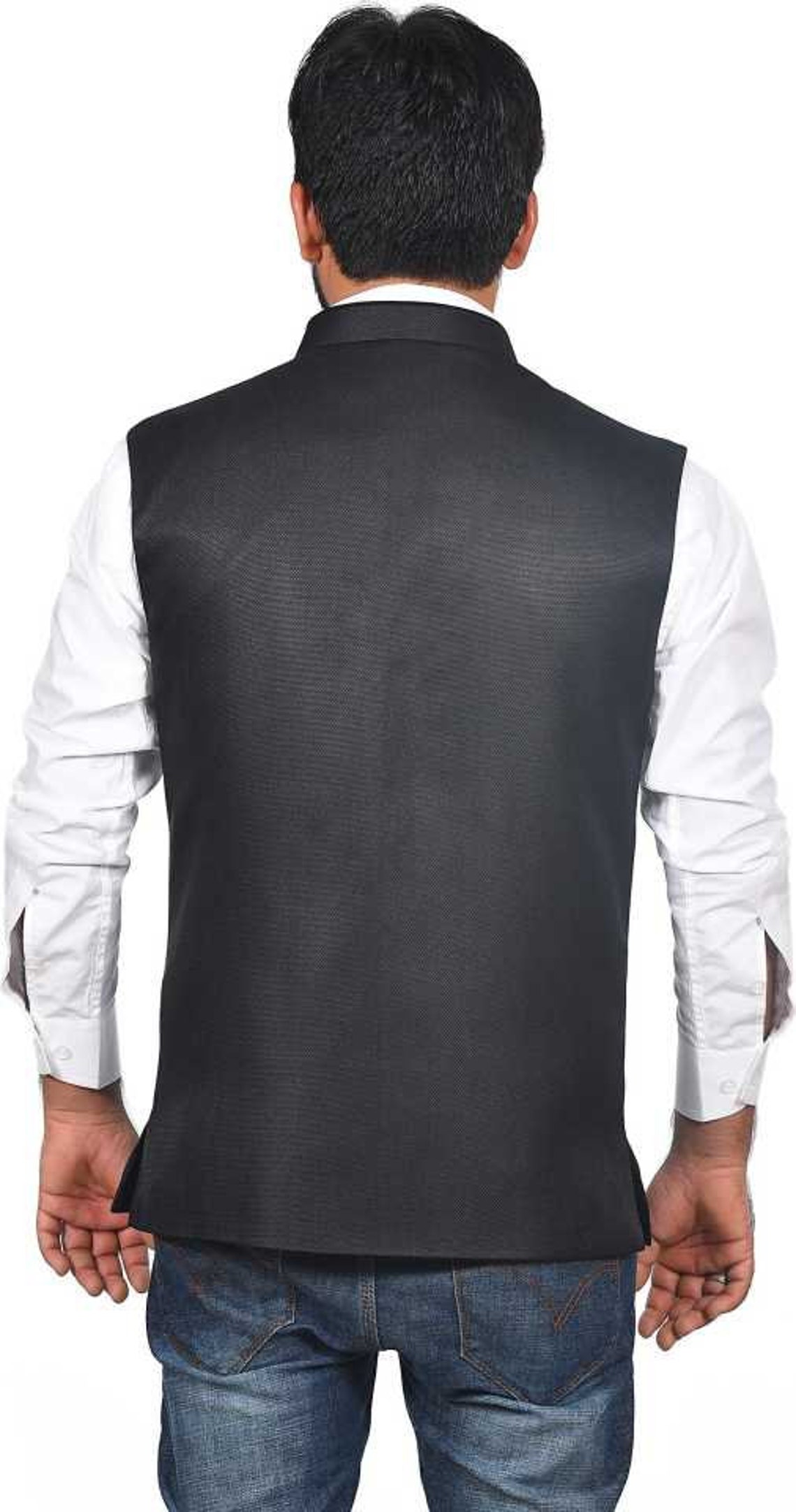 Indian Ethnic Traditional Solid Color Cotton Black Waist Coat - Etsy