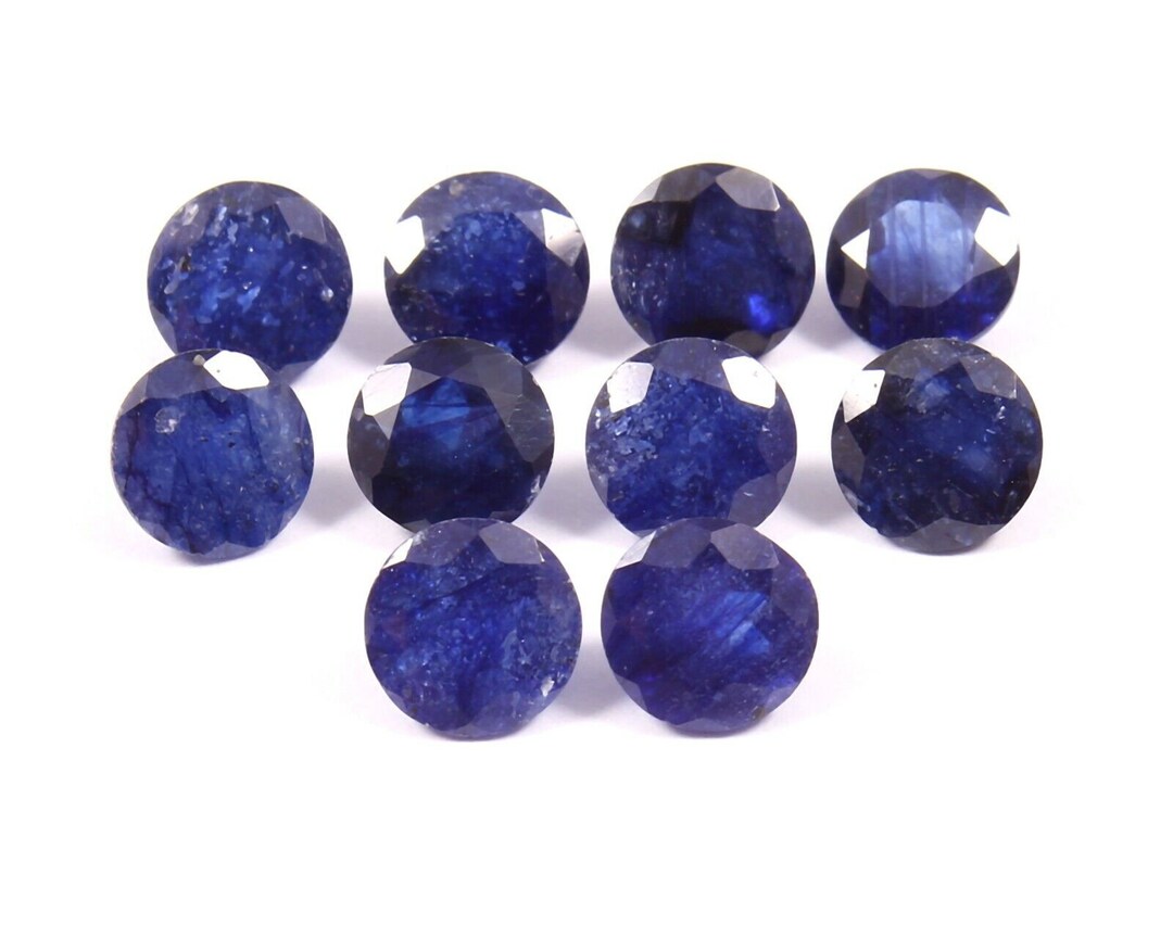 Blue Sapphire 6mm Round Shape Gemstones, Faceted DIY Jewelry Supplies ...