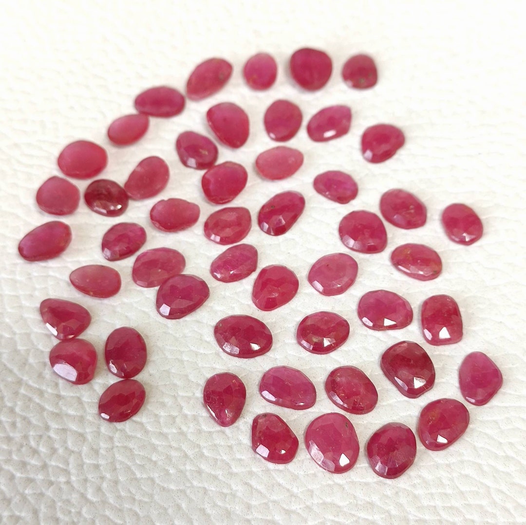 Ruby Fancy Shape Rose Cuts, Ruby Shape Rose Cuts, Red Ruby Gemstone ...