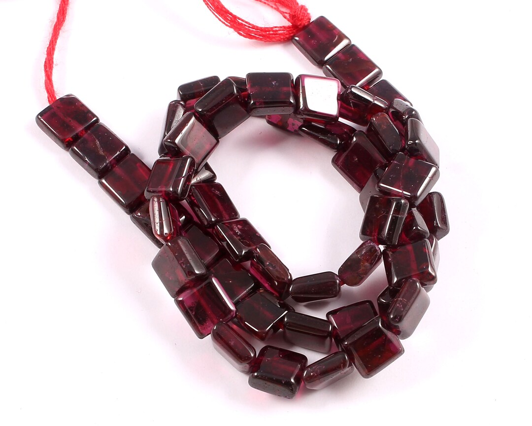 Garnet Square Shape Beads 6-7 MM, Garnet Shape Beads, Gemstone Loose ...