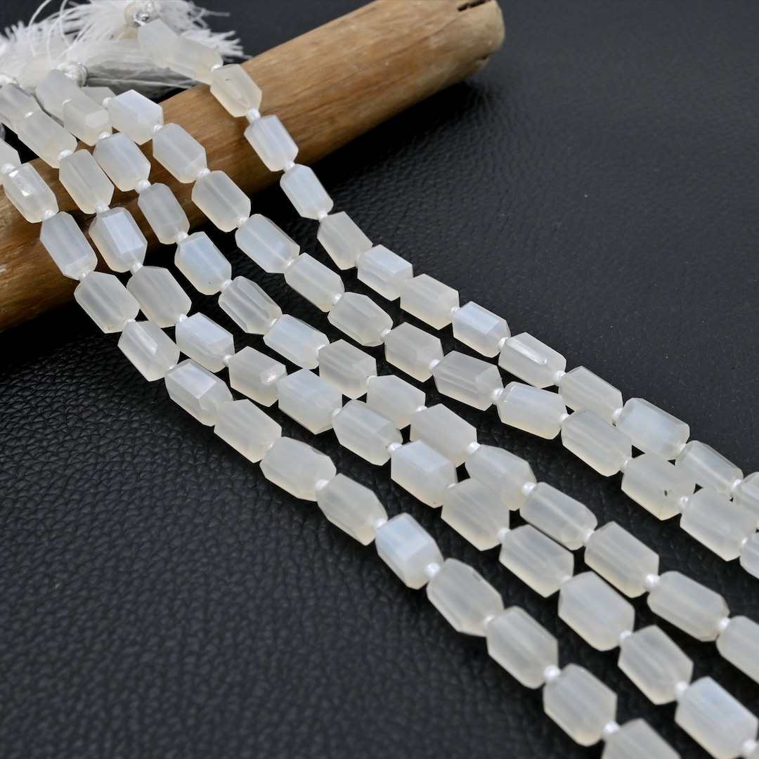8 Inch Strand, White Moonstone Nuggets Beads 6x9-6x10mm, Shiny Silk ...