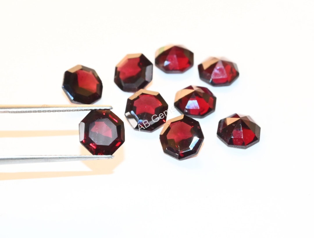 Natural Garnet Octagon Cut Loose Gemstone 8MM, Handmade Garnet Loose ...