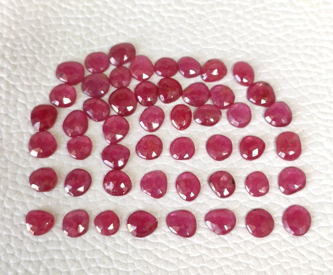 Ruby Rose Cuts, Ruby Fancy Shape Rose Cut Slice, Ruby Shape Rose Cuts ...