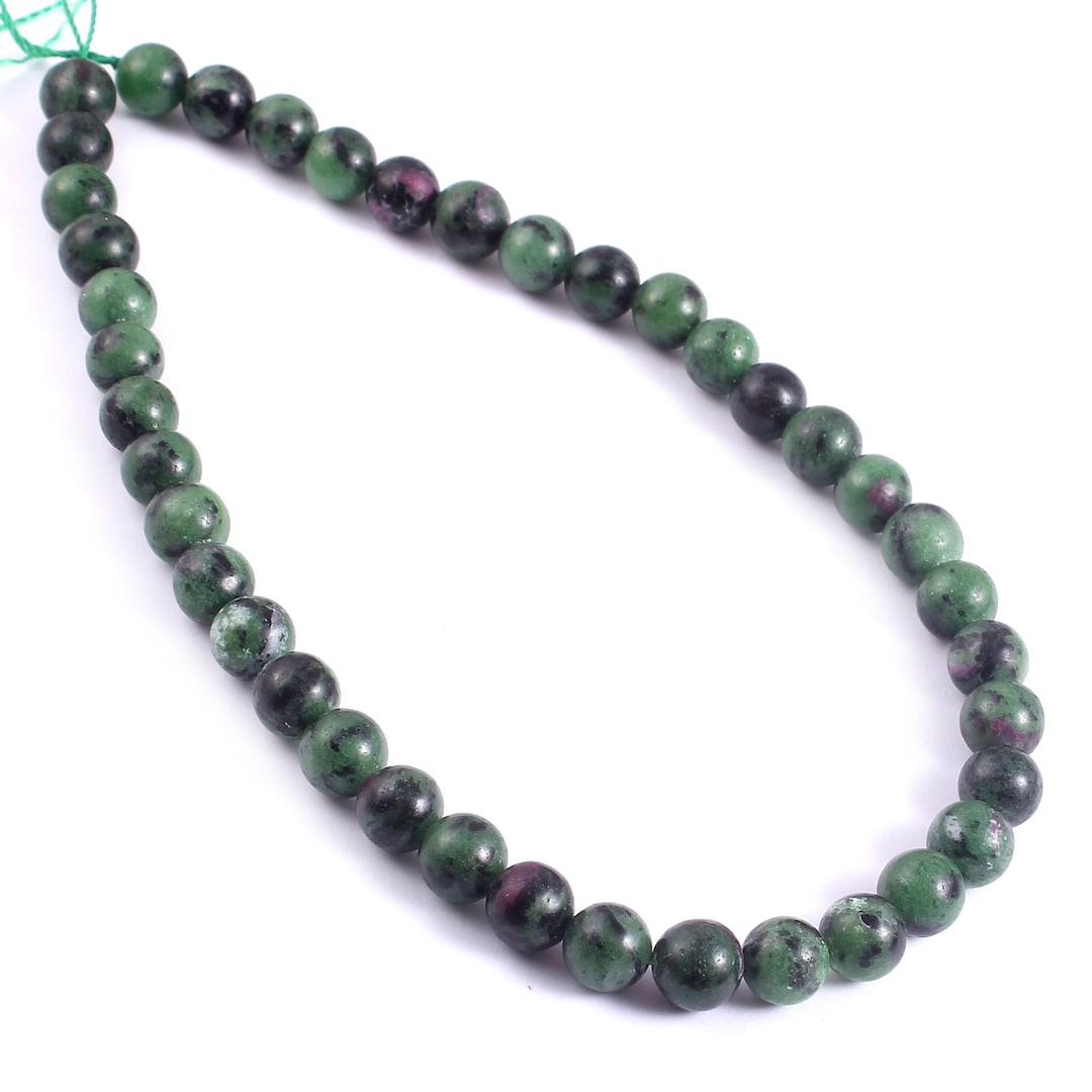 Ruby Zoisite Roundel Beads, 10mm Ruby Zoisite Beads, Handmade Ruby ...
