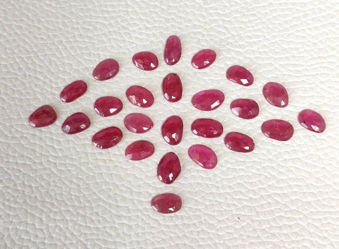 Ruby Rose Cuts, Red Ruby Fancy Shape Rose Cuts 4.5x8-5.5x8 MM, Ruby ...
