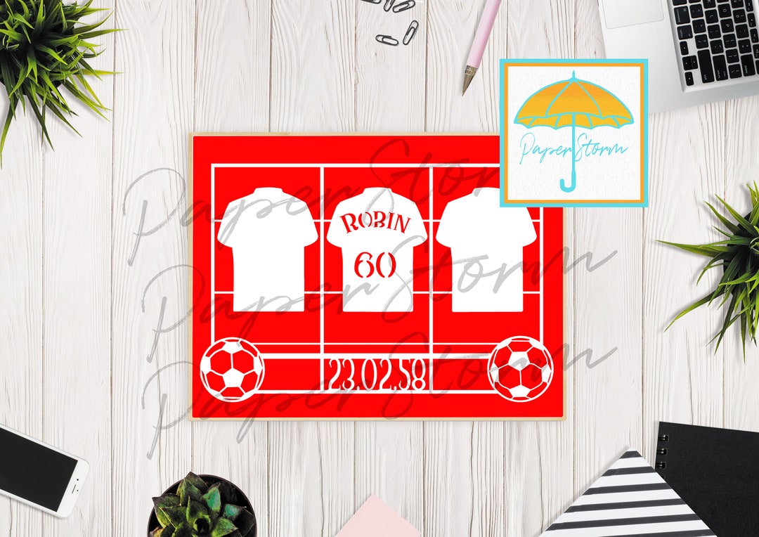 Football Themed Paper Cut Template X2, Birthday Gift, Anniversary Paper ...