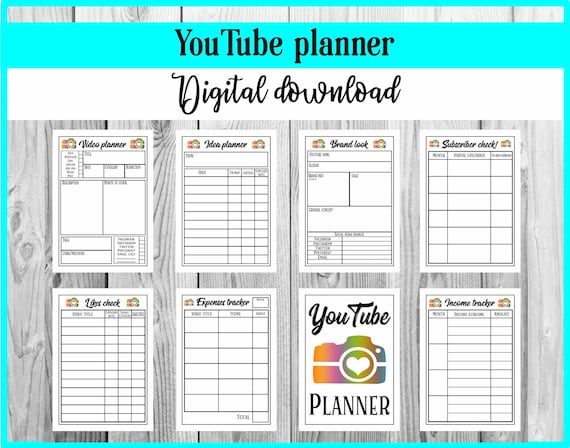 My YouTube planner Video planner pages complete video | Etsy