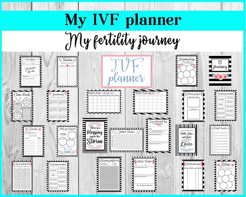My IVF Journey With Undated Calendar, Planner Pages, Fertility Journey ...