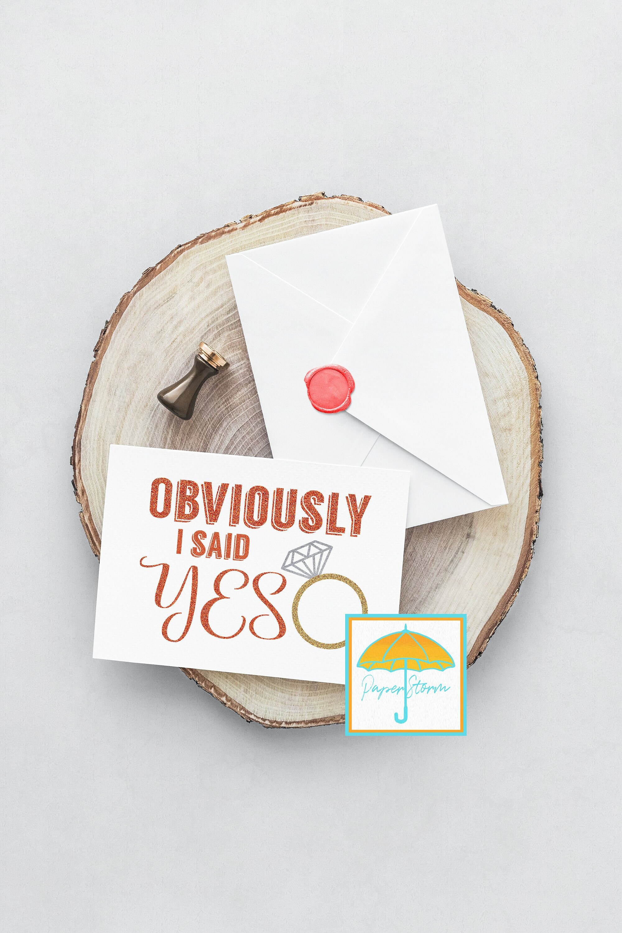 Obviously I Said Yes, Engagement Diy Gift for Wall Art, Greetings Card ...
