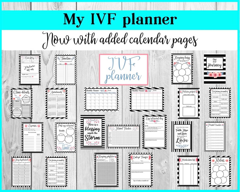 My IVF Journey With Undated Calendar, Planner Pages, Fertility Journey ...