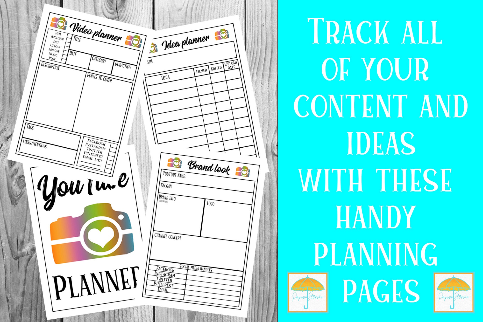 My Youtube Planner, Video Planner Pages, Complete Video Planning ...