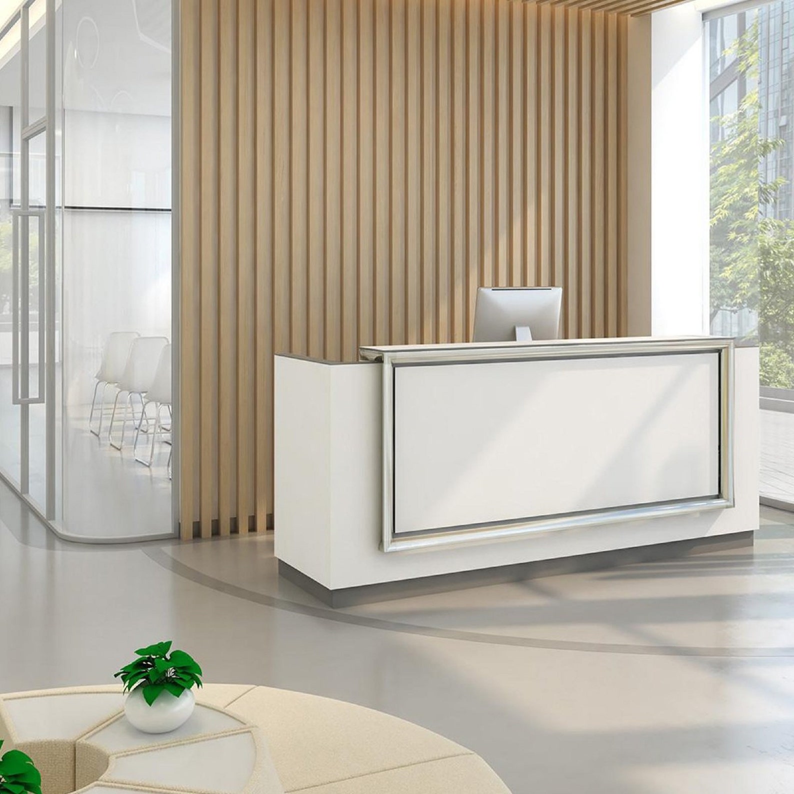 47 to 71 White Dark Grey Reception Desk Sales - Etsy