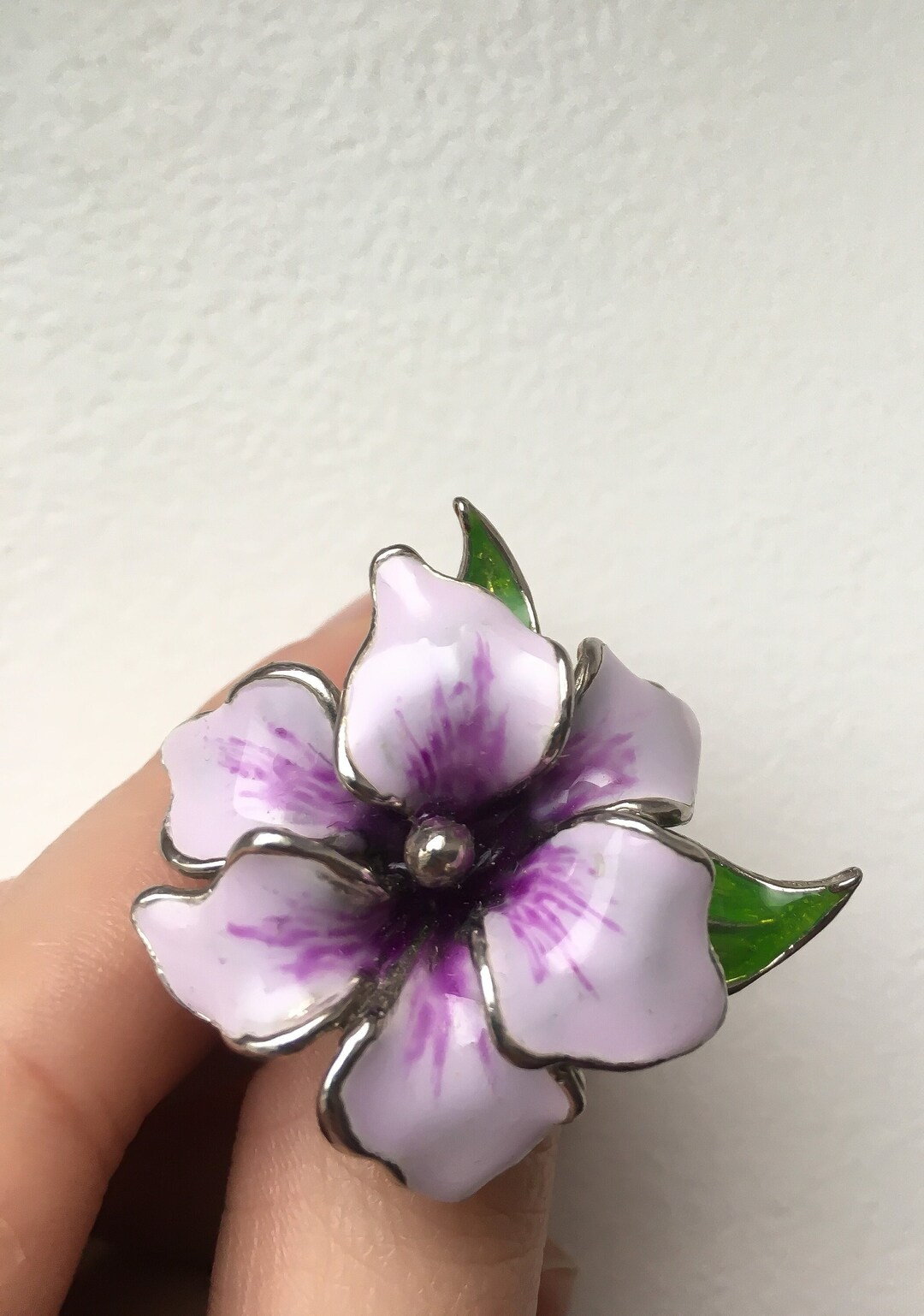 Floral Silver Ring, Enamel Ring, Gift for Women, Unique Design Silver ...