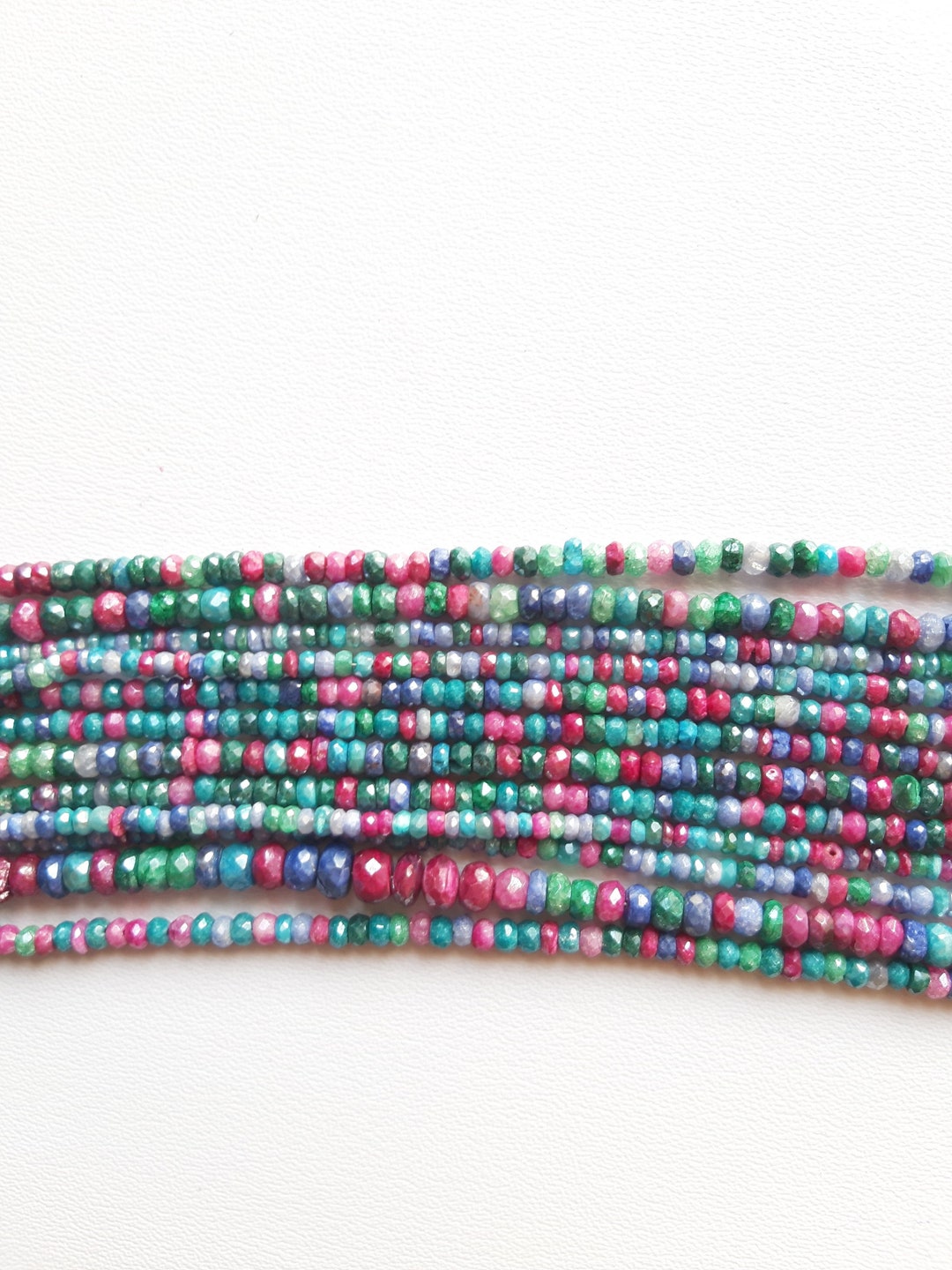 AAA+++1 Strand Dyed Silverite Mix Color and Natural Mix Stones Micro ...