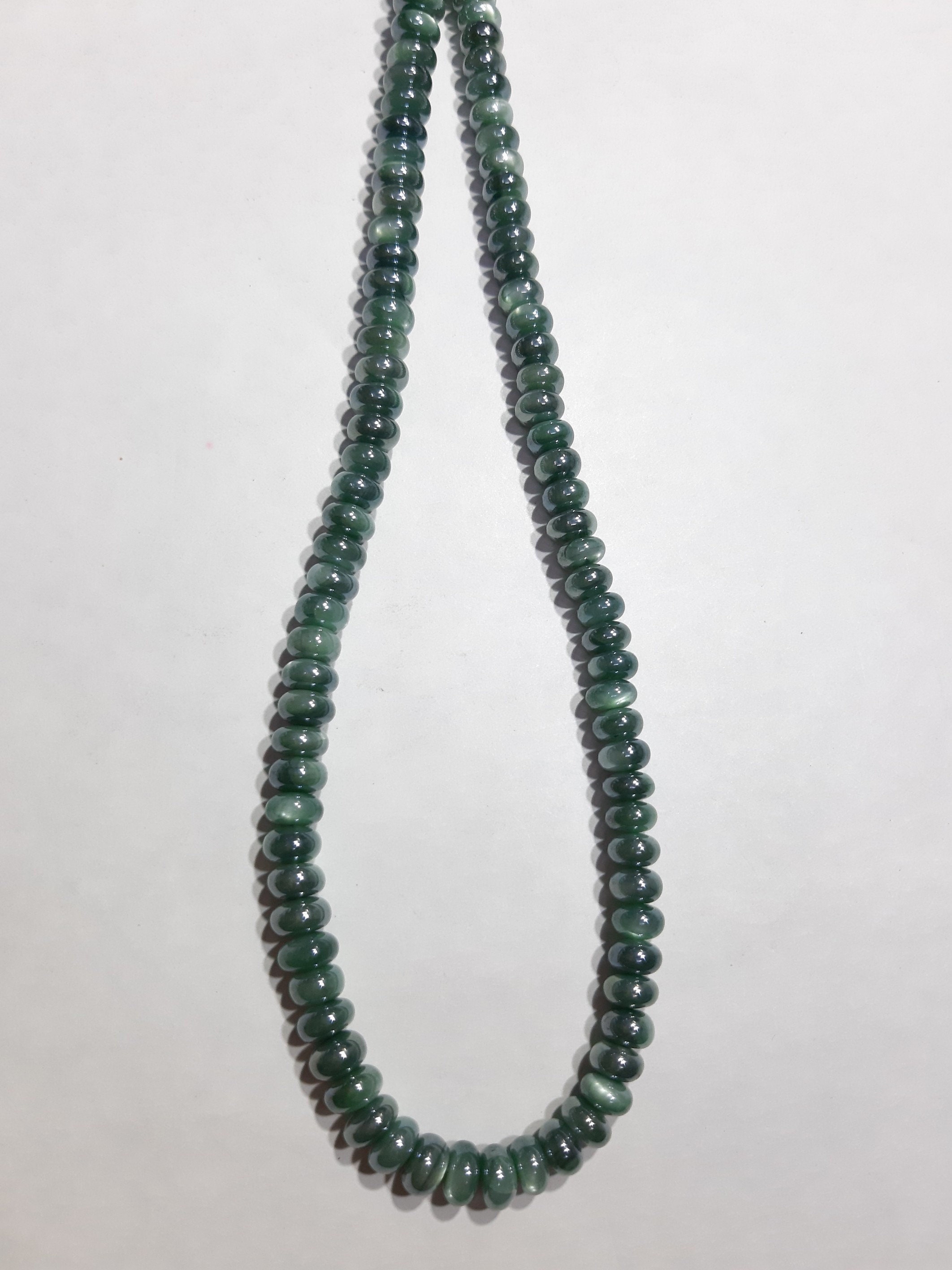 AAA1 Strand Silverite Dyed Green Moonstone Plain Rondelle | Etsy