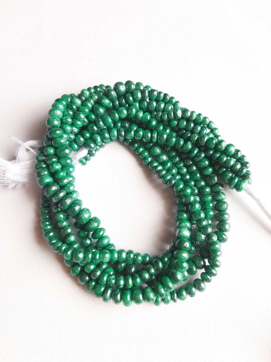 AAA+++1 Strand Dyed Silverite Green Sillimanite Plain Rondelle Beads ...
